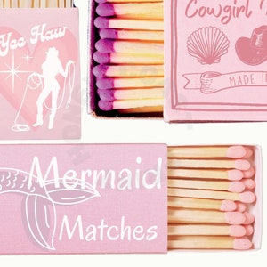 Landscape Pastel Pink Coastal Cowgirl Vintage Matchbox Matches Digital ...