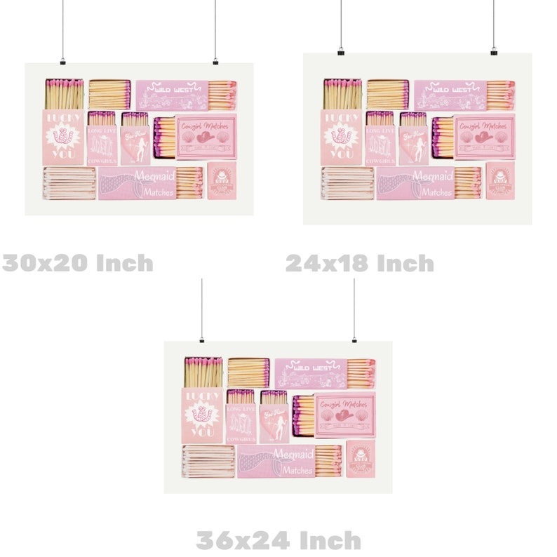 Landscape Pastel Pink Coastal Cowgirl Vintage Matchbox Matches Print ...