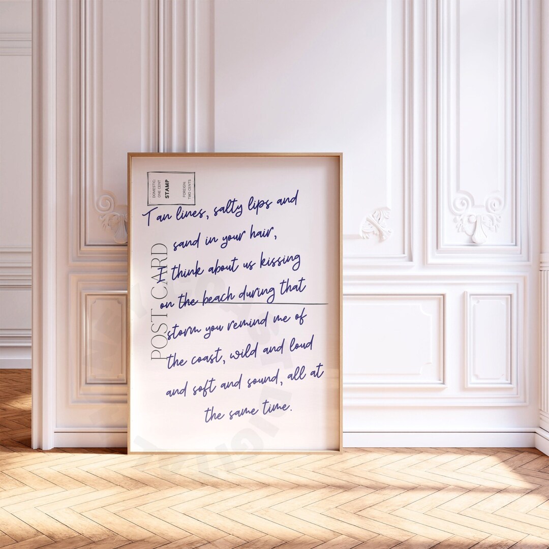 Coastal Grandmother Digital Print, Coastal Love Letter in Navy ...