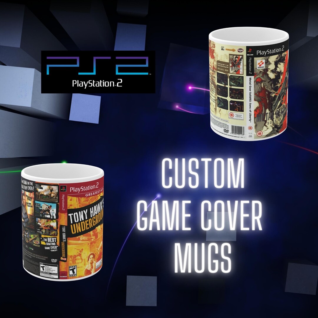 PS2 Custom Video Game Cover Mug, Game Replacement Covers, Custom Box ...