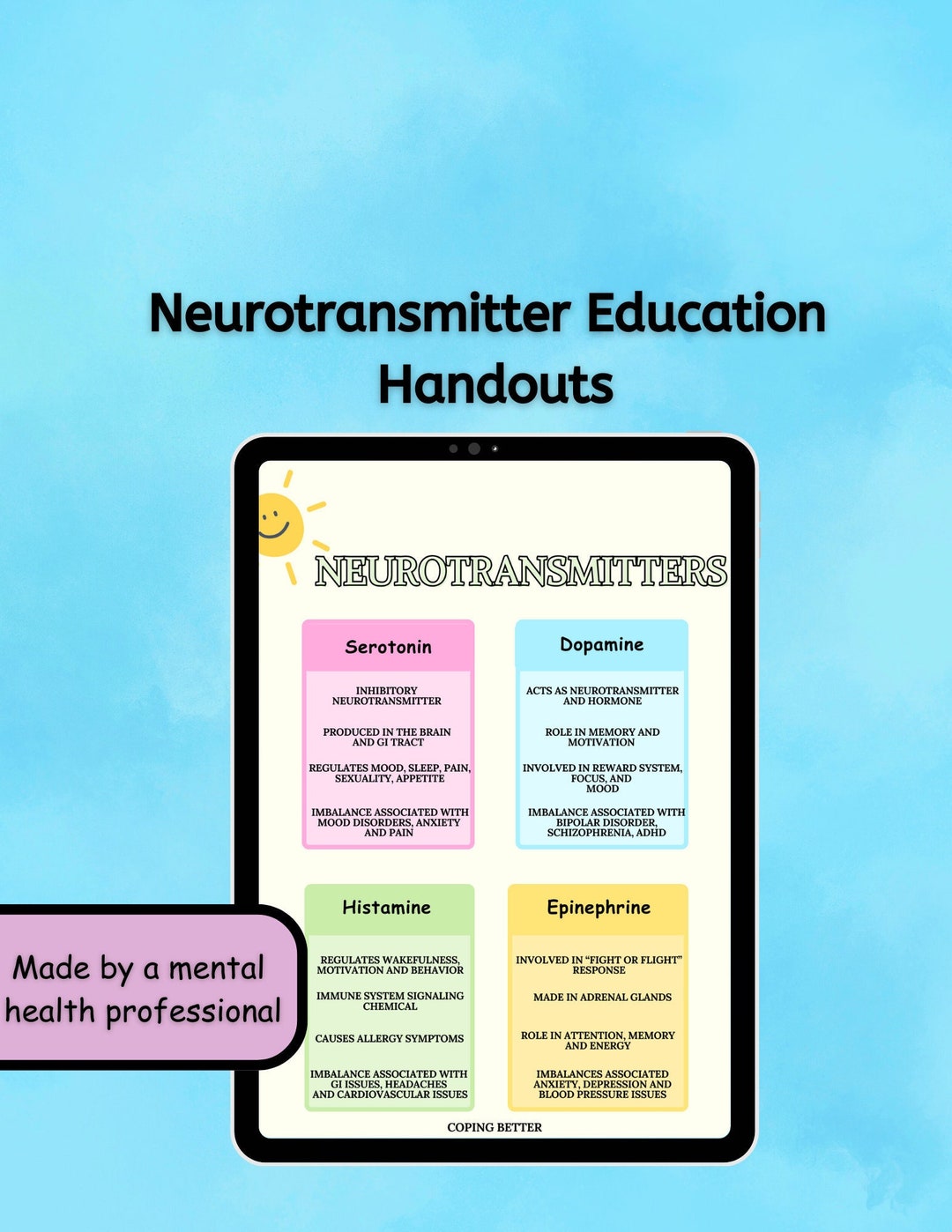 Neurotransmitter Education Handout - Etsy