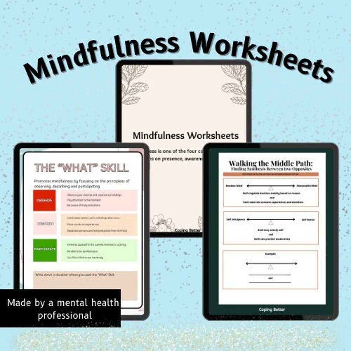 DBT Mindfulness Worksheets - Etsy