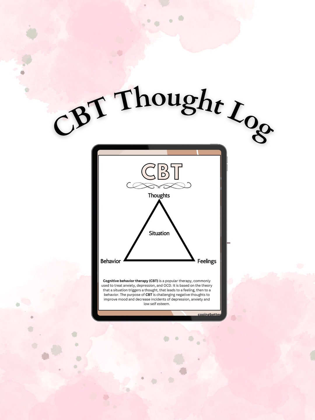 CBT Thought Log - Etsy
