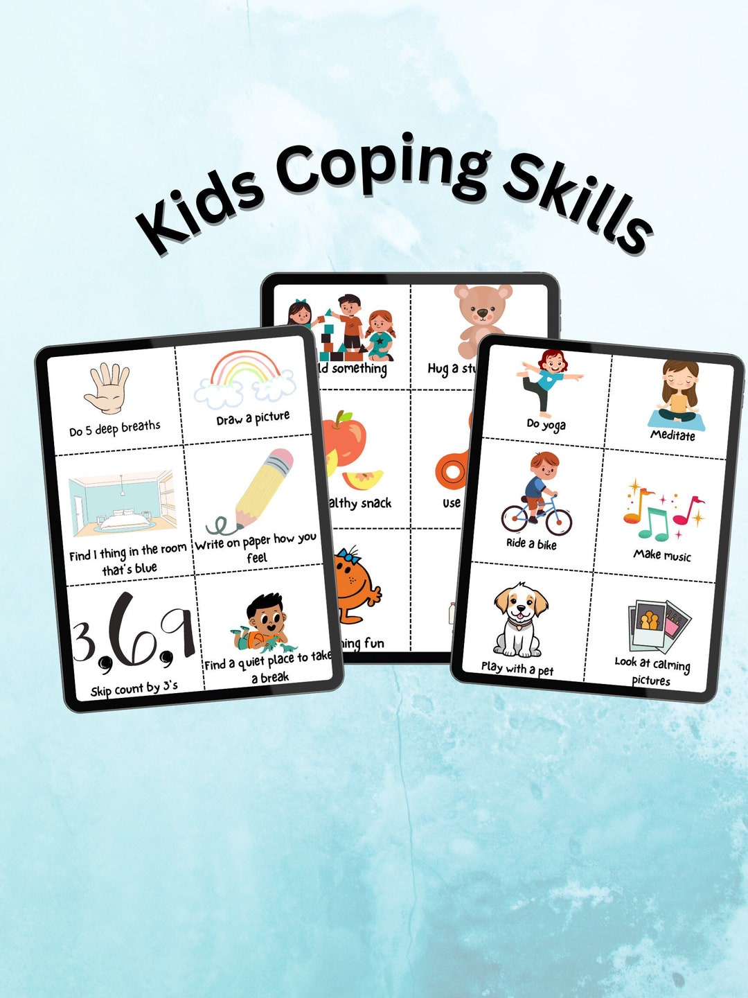 Kids Coping Skills Flashcards - Etsy
