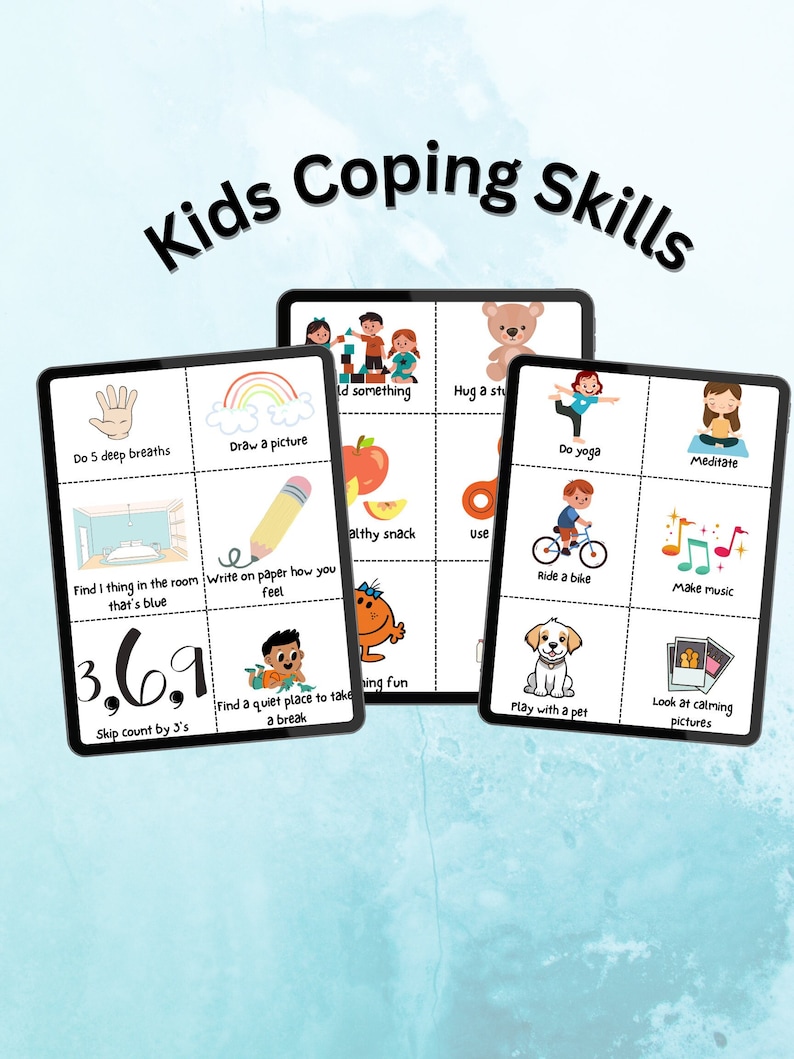 Kids Coping Skills Flashcards - Etsy