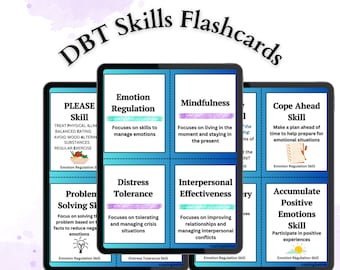 DBT Skills Therapy Cards, Dialectical Behavioral Therapy Cards, DBT ...