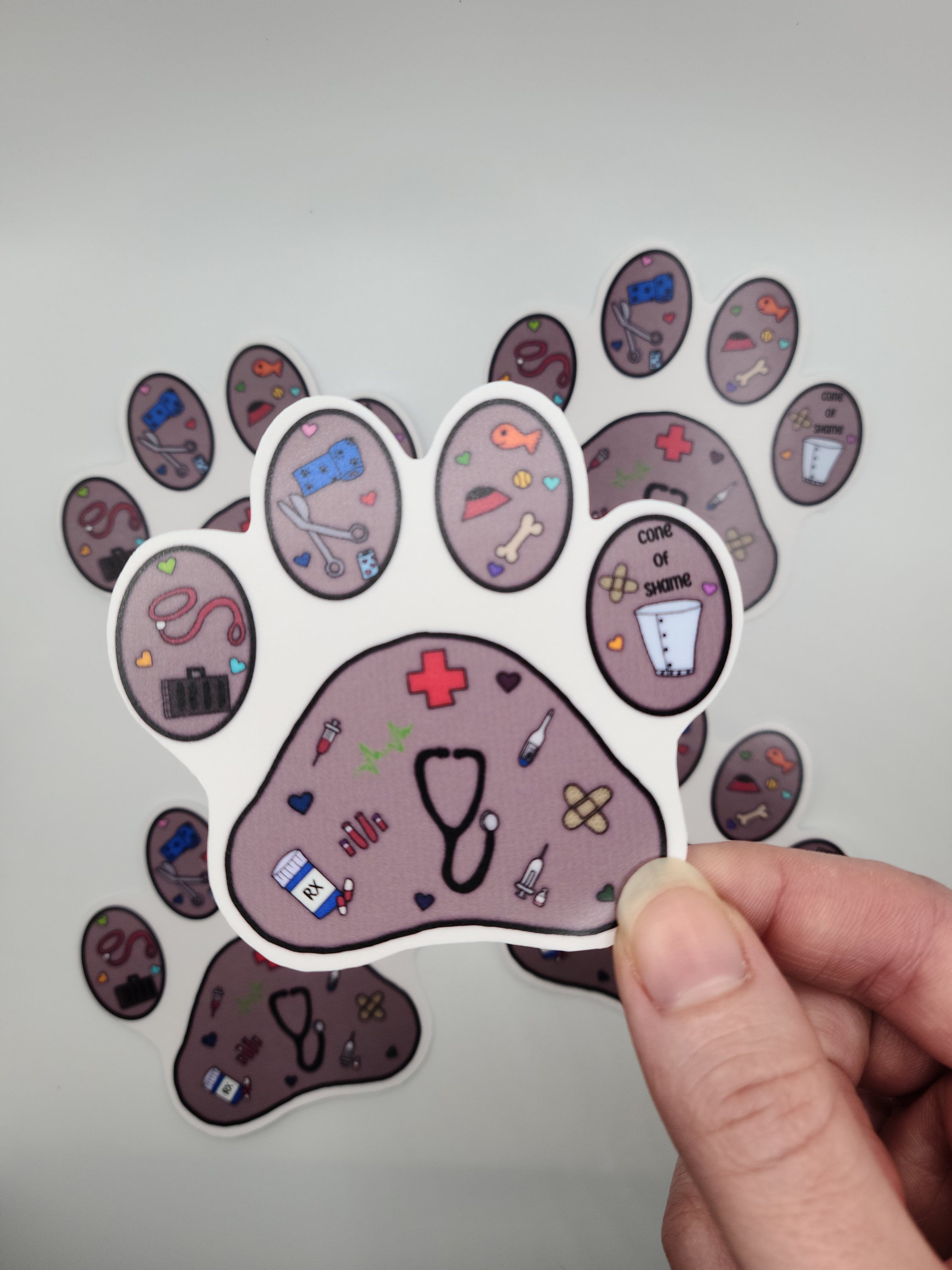 Vet Med Paw Print Vinyl Sticker - Etsy