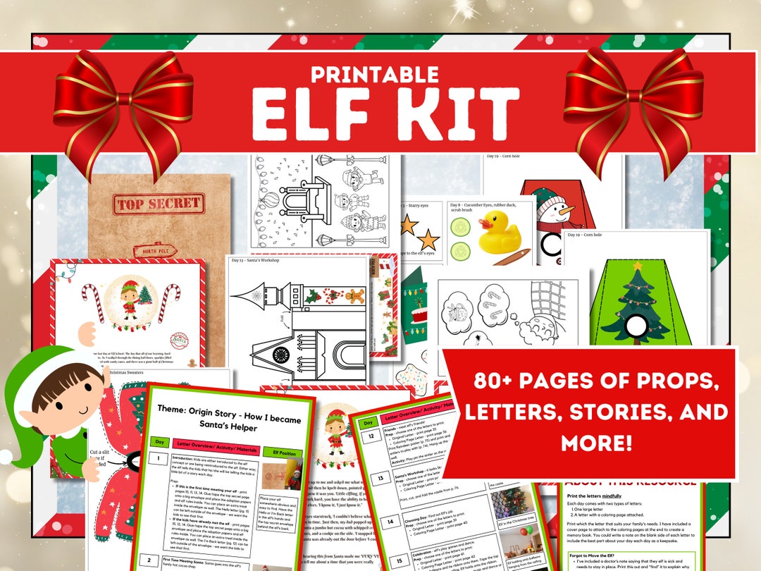 Printable Elf Kit | 24 Day Elf Ideas | EASY Elf Set up | Elf Letters ...