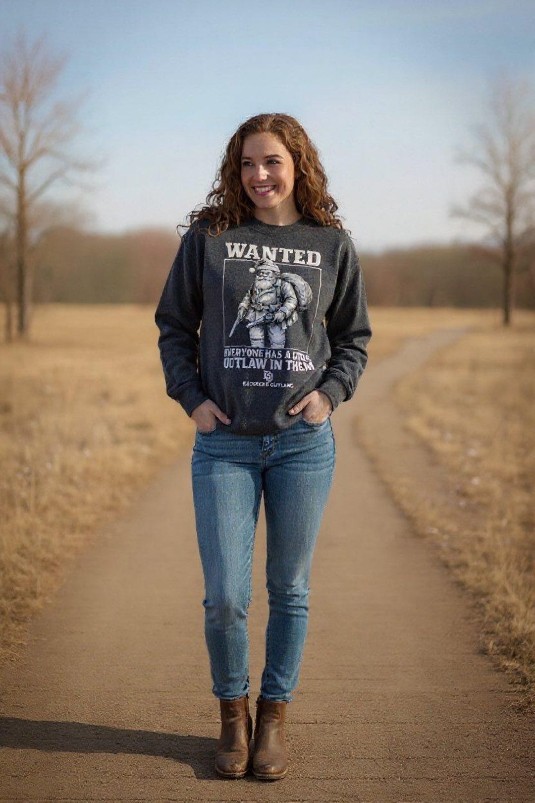 Santa - Everyone Has a Little Outlaw in Them -- Sweatshirt - Etsy