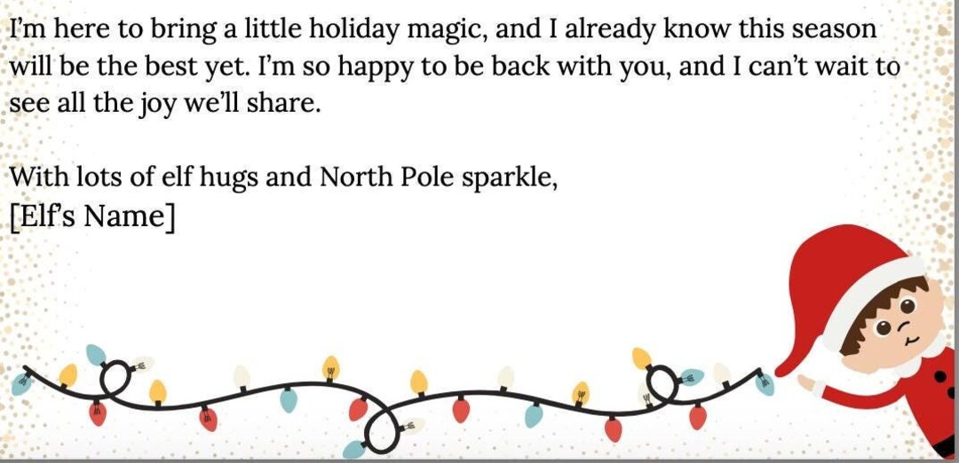 Personalized Elf on the Shelf Welcome Back Letter Magical Visit From ...