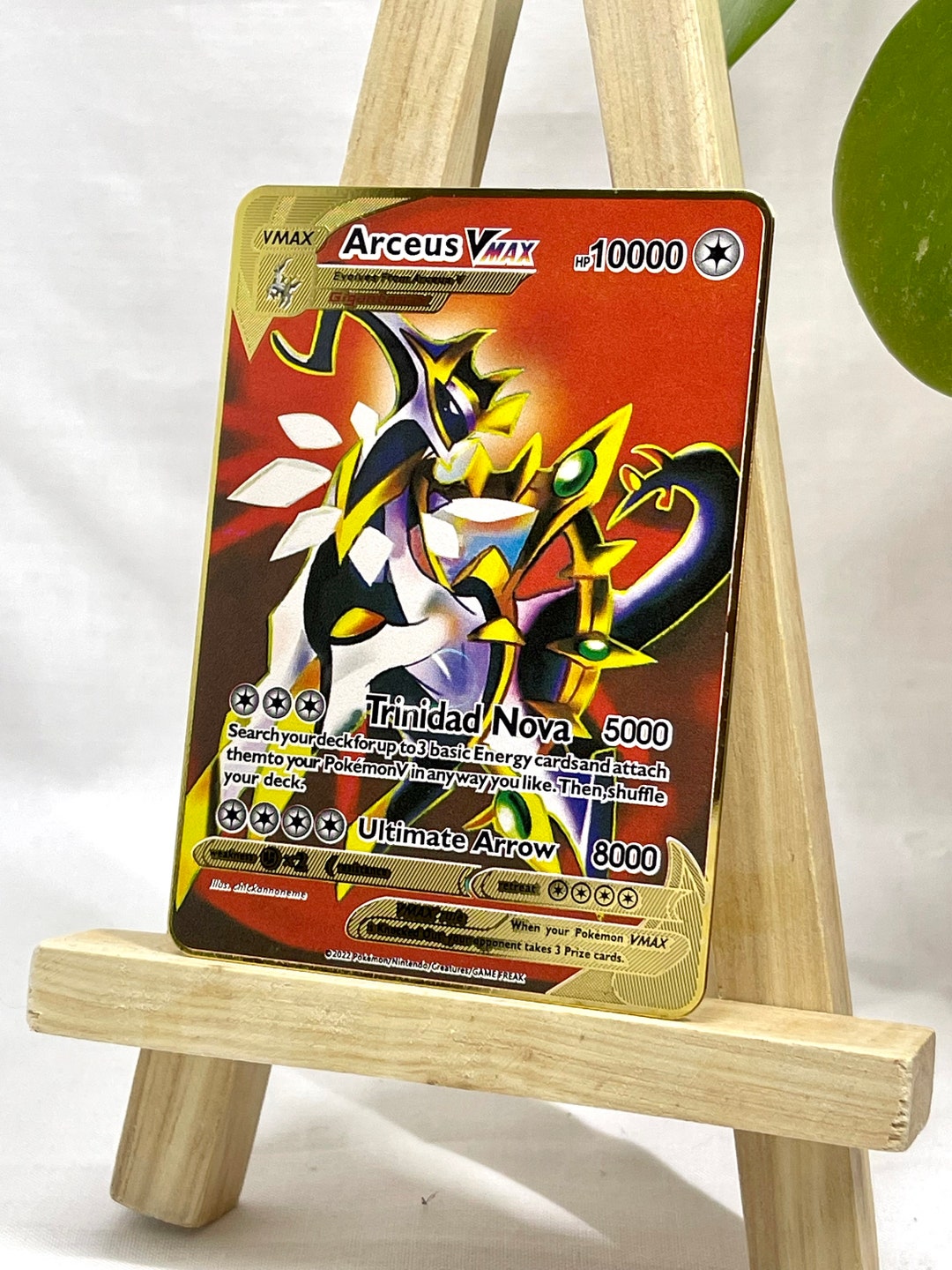 Arceus VMAX Gold Metal Poké Mon Card Arceus Tribute Card - Etsy