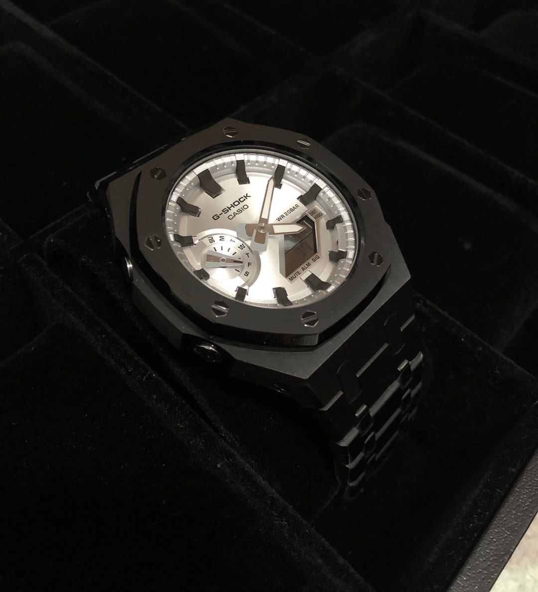 Casio G-SHOCK GA-2100FF-8AER Casioak Black Metal Mod Custom AP Royal ...