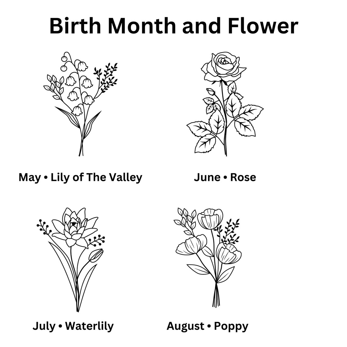 Personalized Birth Month Flower Birthday T T For Her Mothers