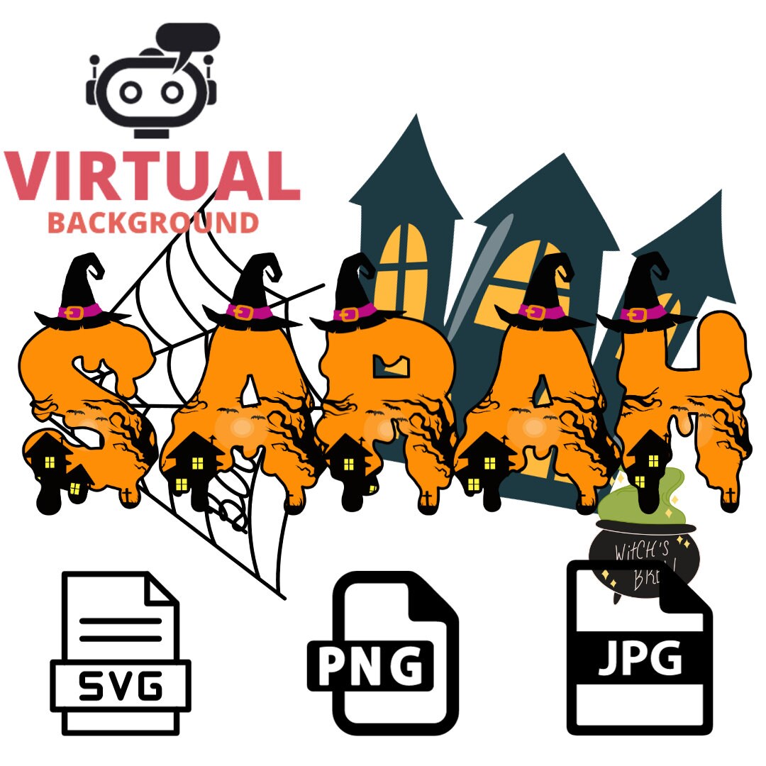 Digital Halloween Doodle Letters With Clip Art PNG Files Make - Etsy
