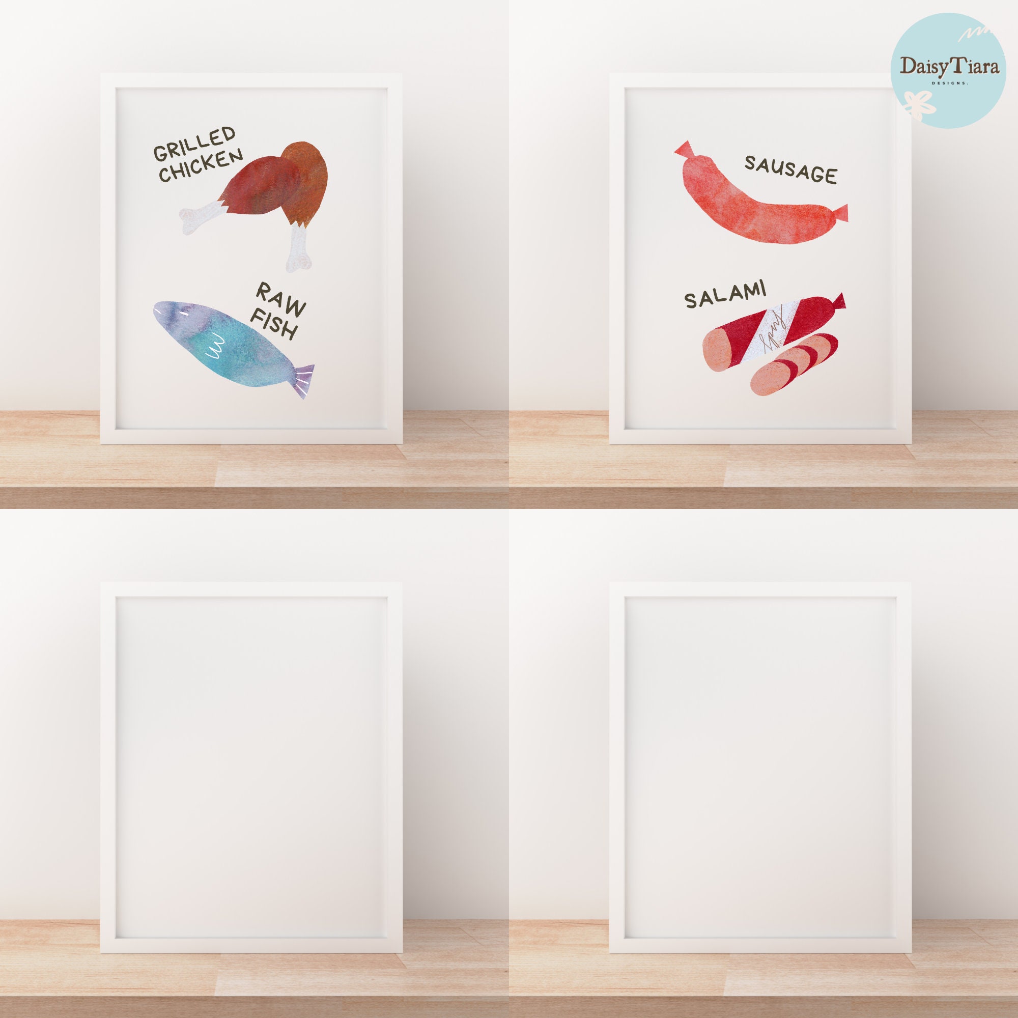 Nursery Meats Poster | Educational Meat Cuts Chart for Kids Room Decor ...