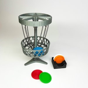 Mini Disc Golf Basket Set - Mini Frisbee - Mini Disc Golf Game - Disc ...