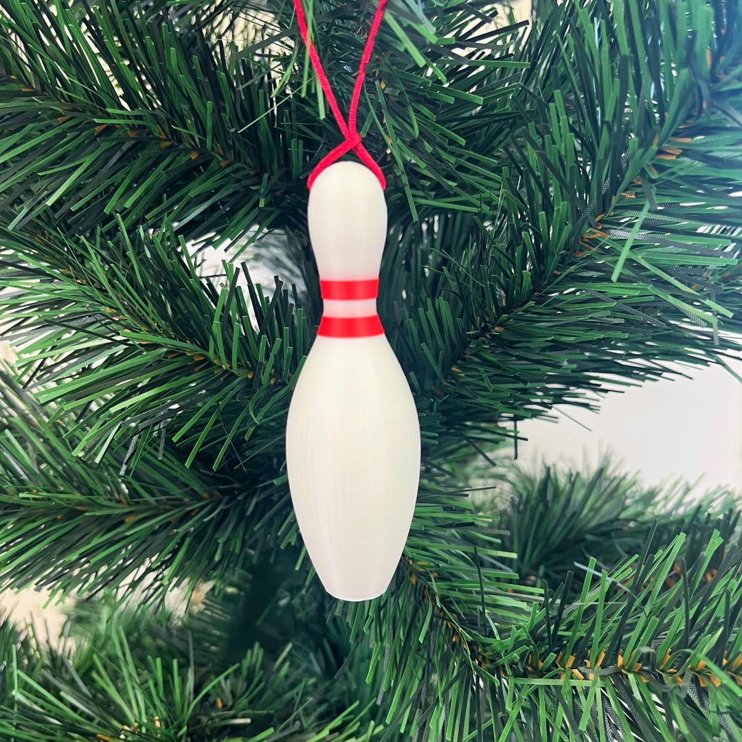 Bowling Pin Christmas Ornament - 4" Tall 3D Ornament for Bowling ...