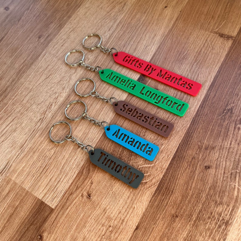 Personalized Keychain With Custom Text Keyring With Name, Company ...