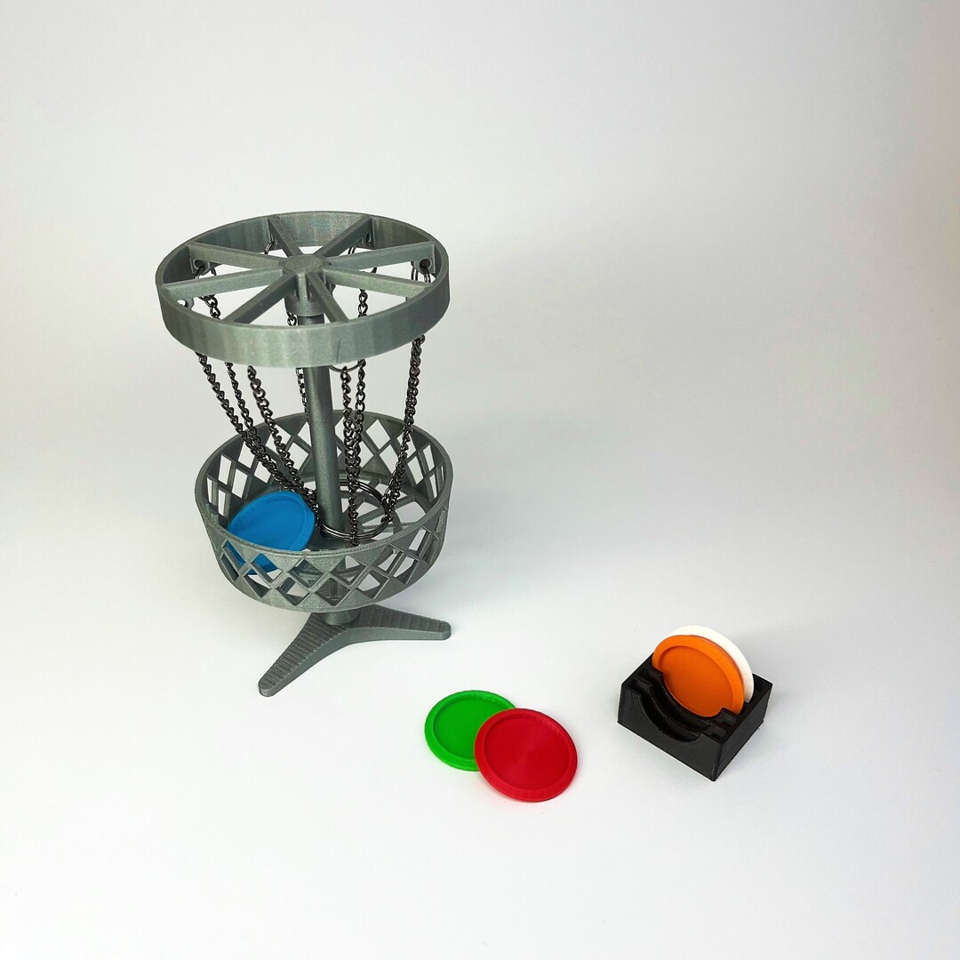 Mini Disc Golf Basket Set - Mini Frisbee - Mini Disc Golf Game - Disc ...