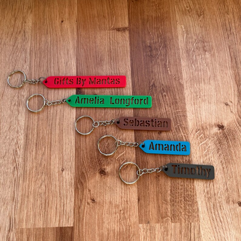 Personalized Keychain With Custom Text Keyring With Name, Company ...