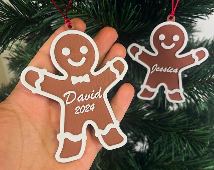 Personalized Gingerbread Boy and Girl Ornament, Name Ornament ...