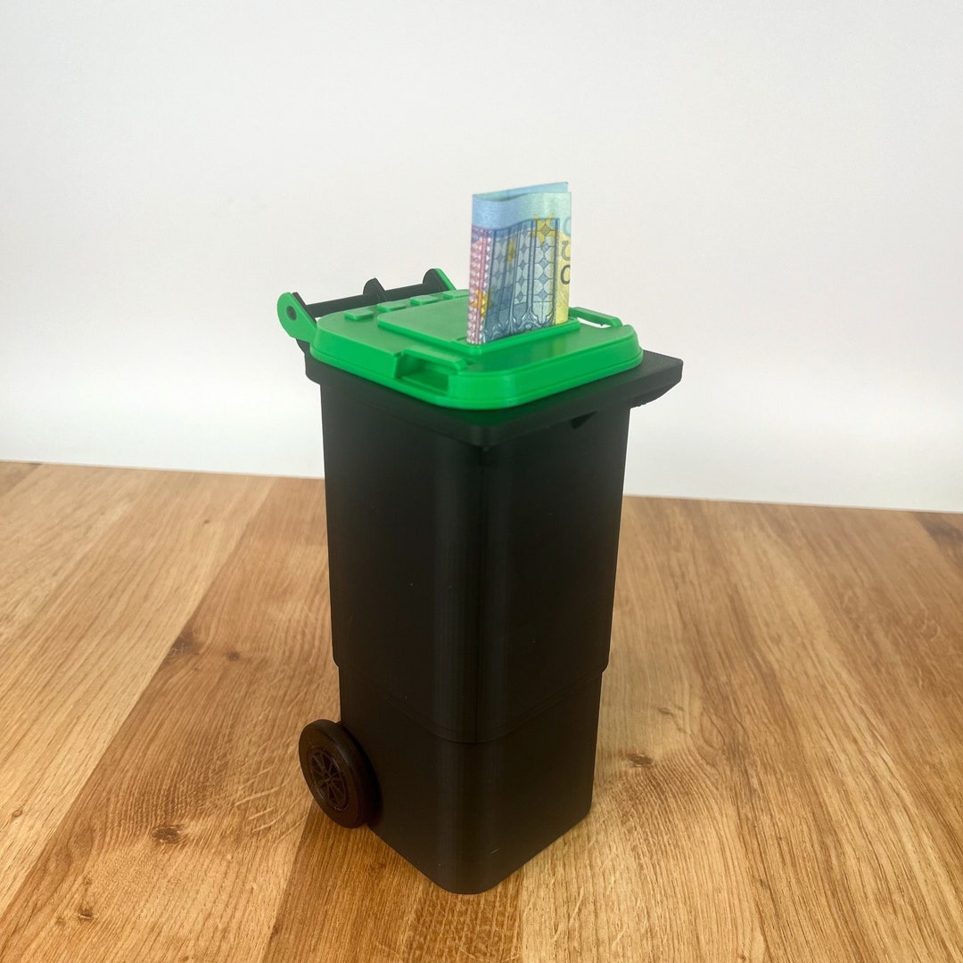 Trash Can Coin Bank - Garbage Can Piggy Bank - Unique Cash Can - Saving ...