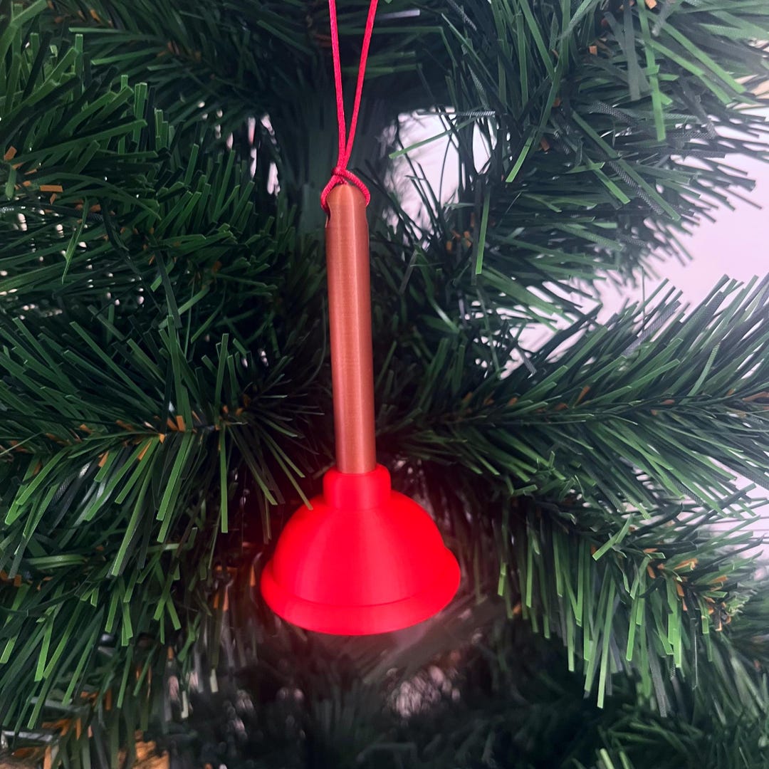 Toilet Plunger Ornament for Christmas Tree - 4" Tall Funny Novelty ...