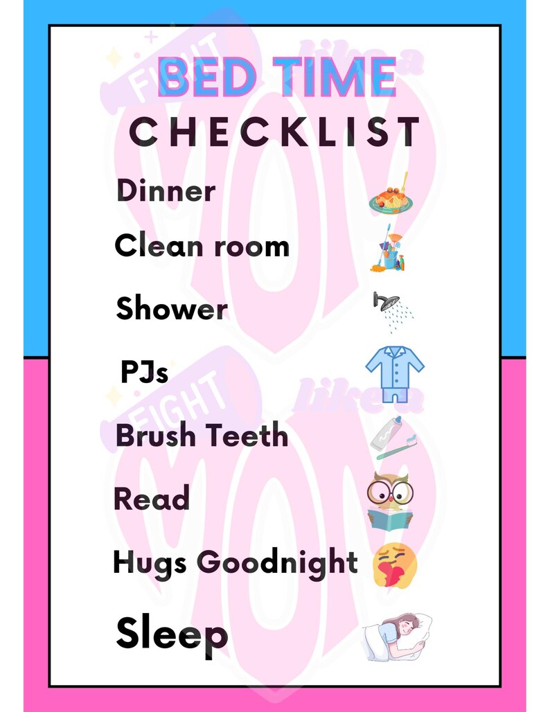 Checklists for Morning, Bedtime, and After School. 6 Varieties. Instant Digital Download - Etsy