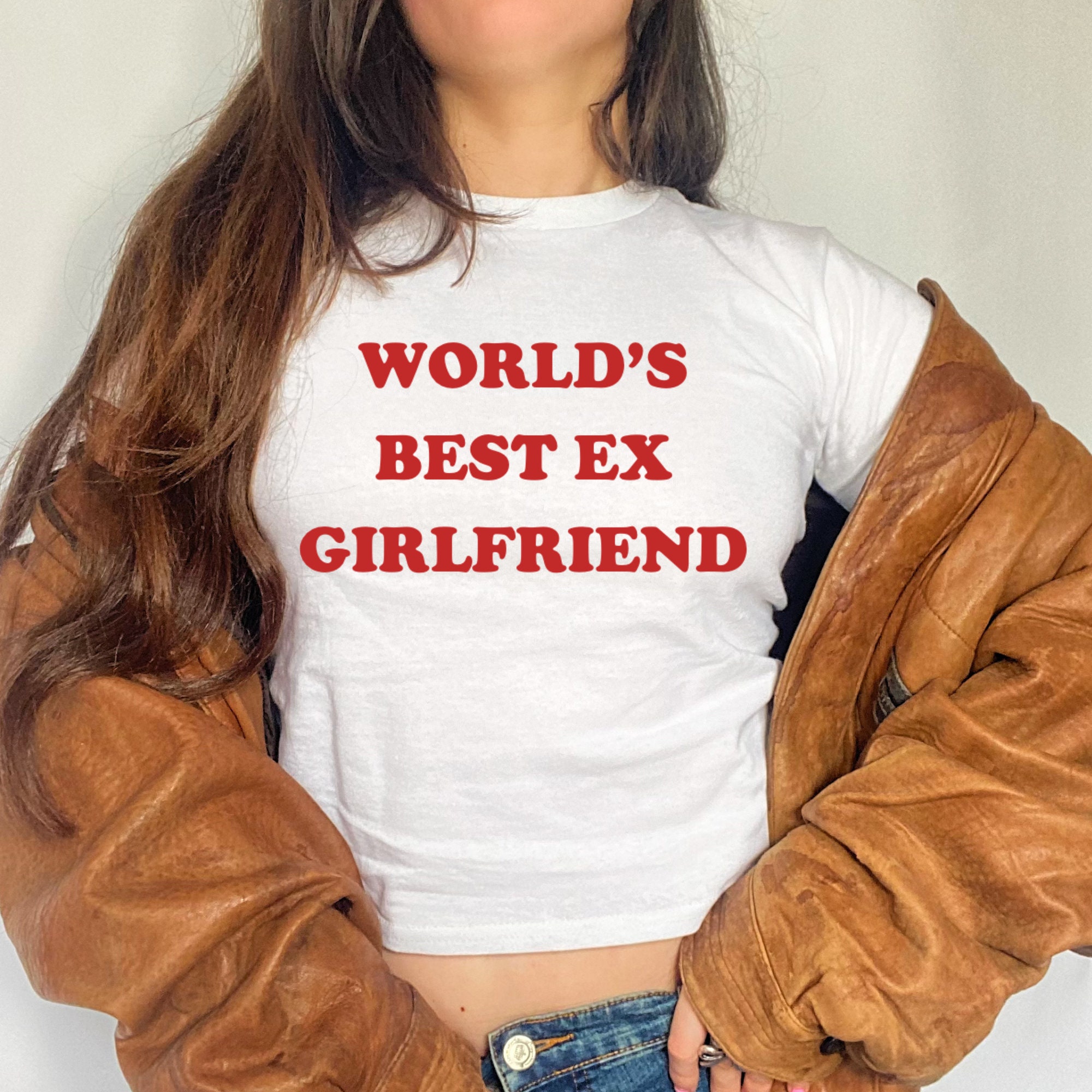 Worlds Best Ex Girlfriend Slogan Graphic Print Baby Tee Shirt Coquette ...