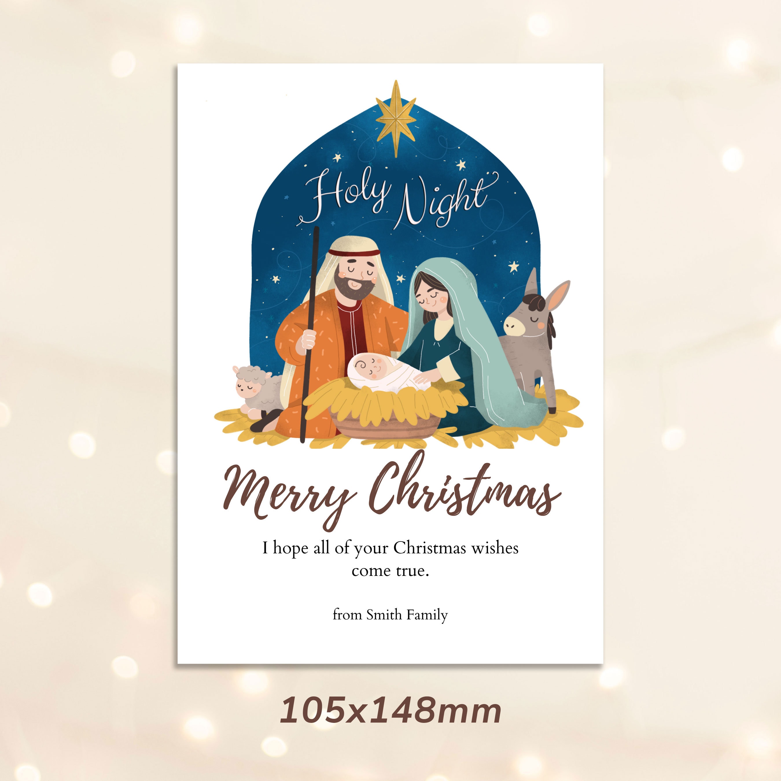 Printable Nativity, Nativity Card, Christmas Nativity, Canva Template ...