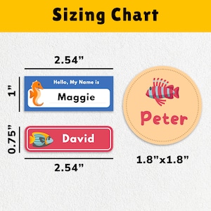 Marine Life Student Name Labels, Preschool Name Tag, Cubby Name Tag ...
