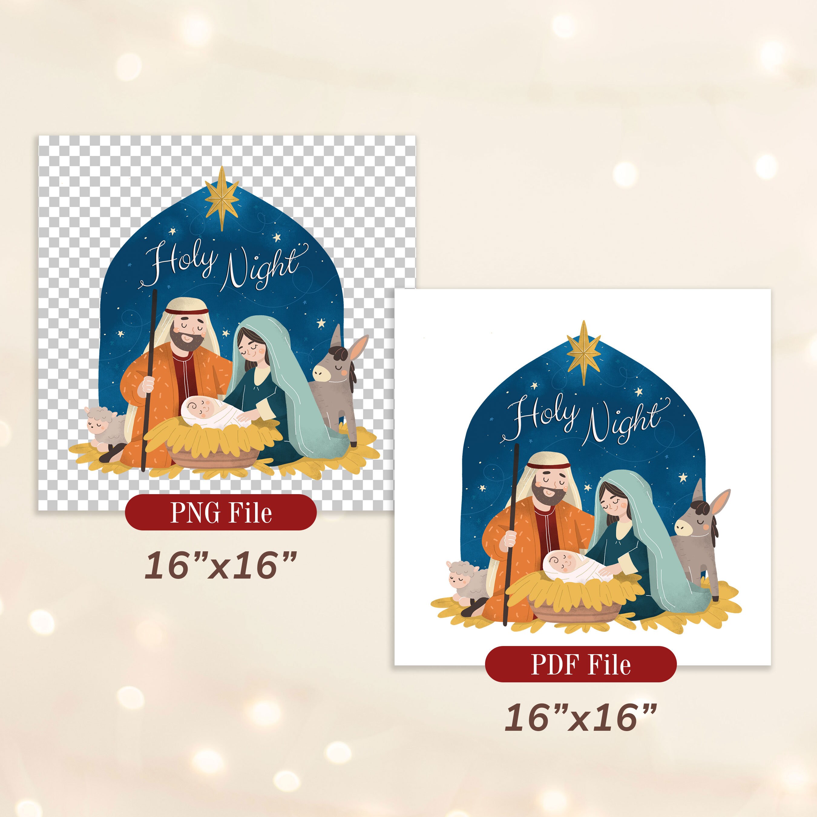 Printable Nativity, Nativity Card, Christmas Nativity, Canva Template ...