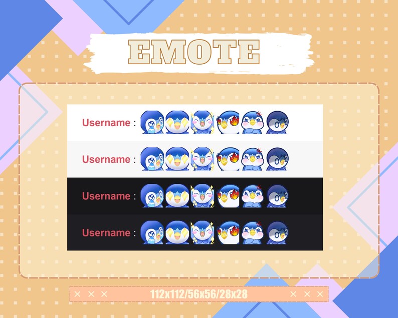 Piplup Emotes (6) for Twitch | Discord | Youtube | Streams - Etsy