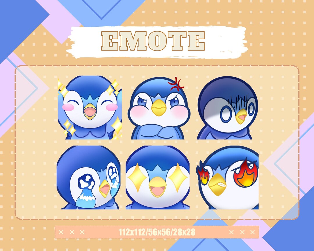 Piplup Emotes (6) for Twitch | Discord | Youtube | Streams - Etsy