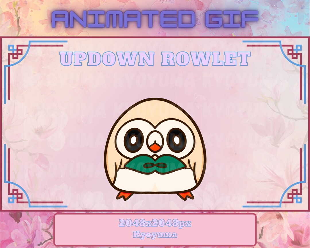 Updown Rowlet Animated Gif for Twitch | Discord | Youtube | Streams ...