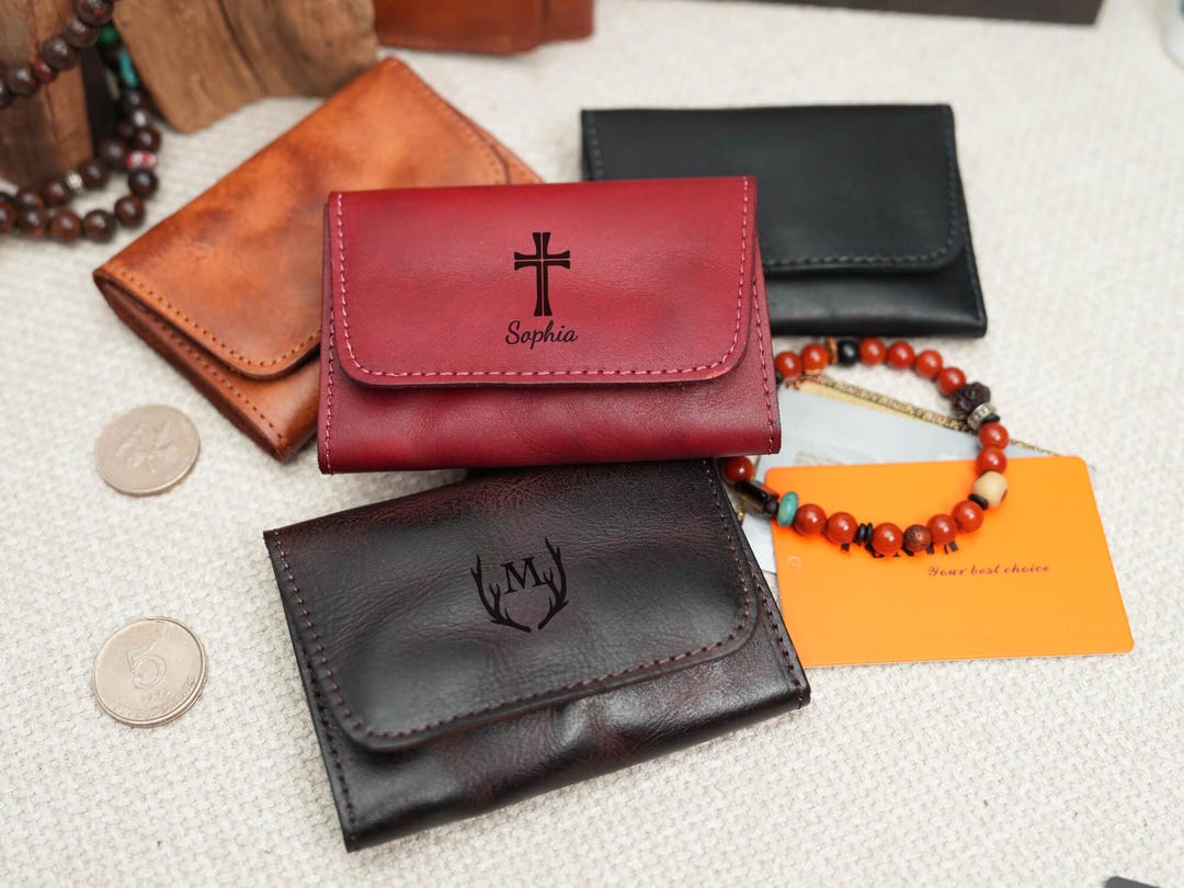 Personalized Leather Rosary Pouch: Engraved Prayer Bead Case - Etsy