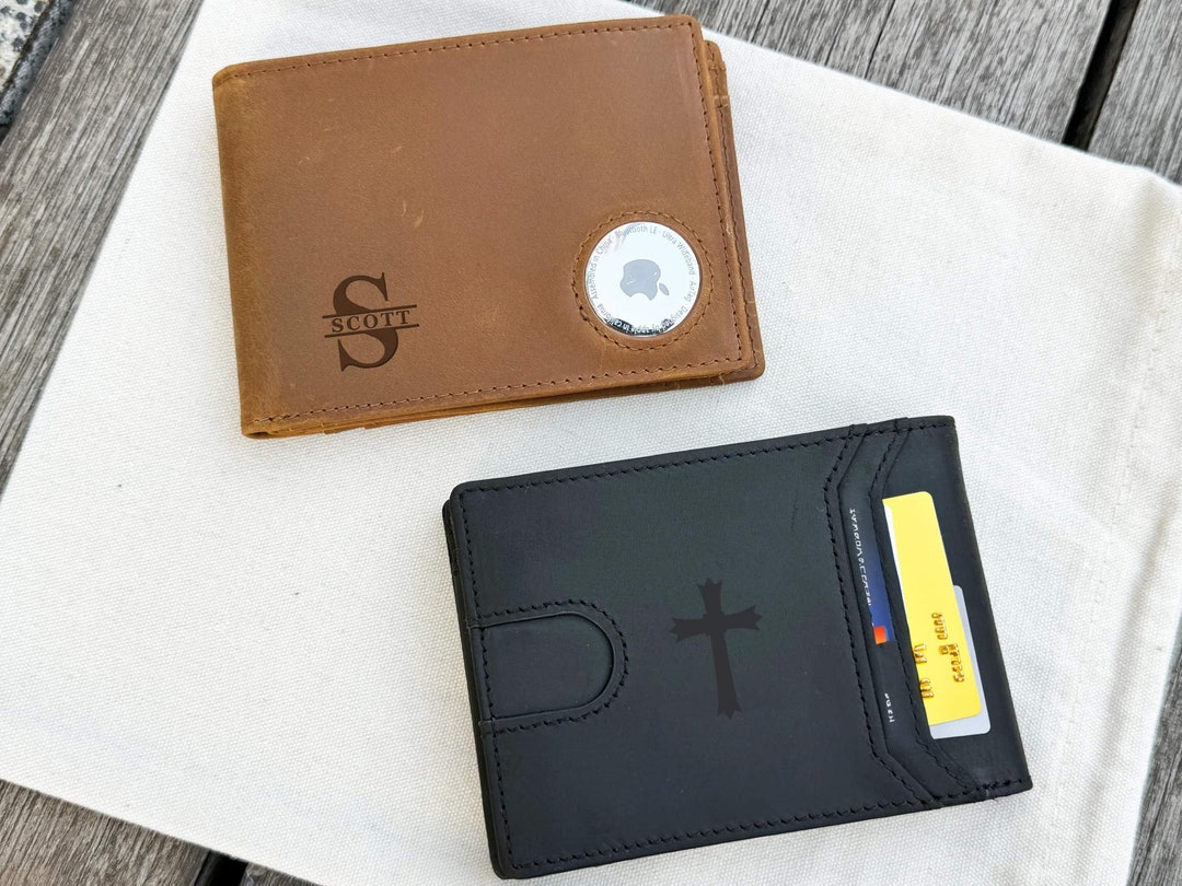 Custom Leather Air Tag Wallet, Apple AirTag Wallet, 1st Communion Gift ...