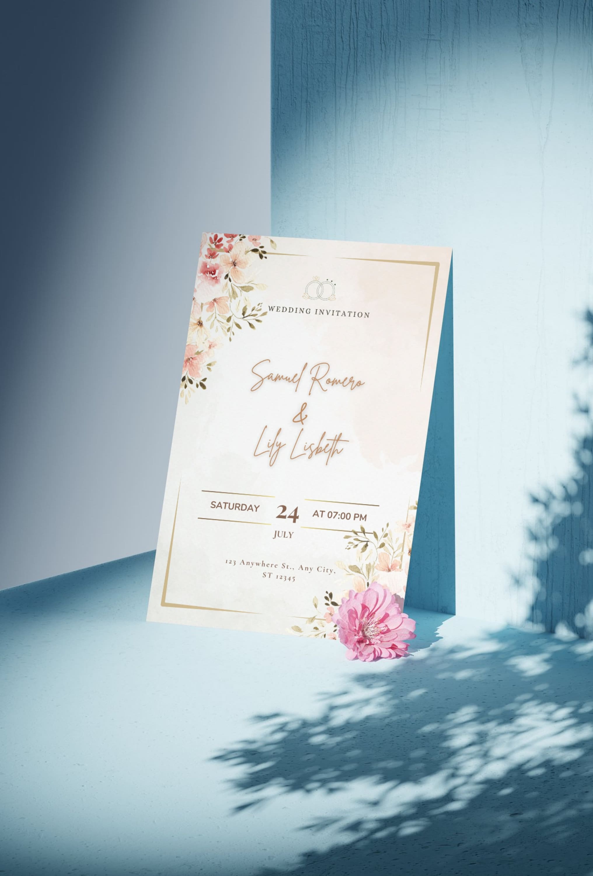 Wildflower Wedding Invitation Template: Editable Floral Design (digital ...