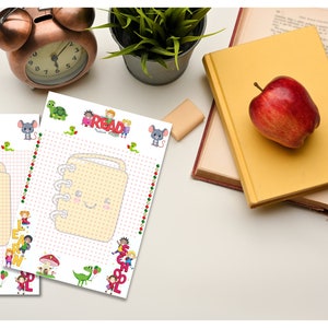 Printable Cartoon Character and Fun Page Writing Paper, Letter Writing ...