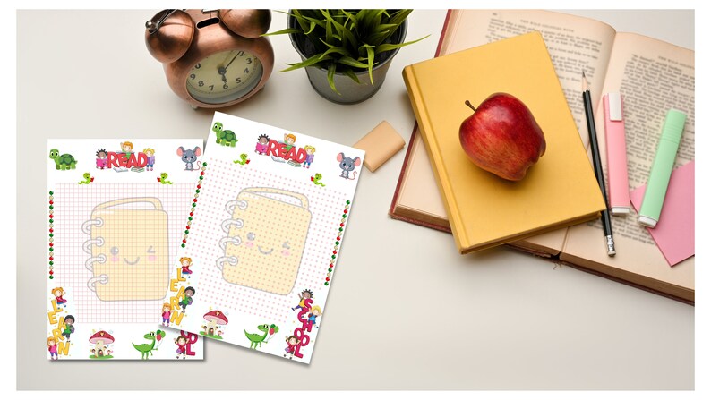 Printable Cartoon Character and Fun Page Writing Paper, Letter Writing ...