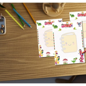 Printable Cartoon Character and Fun Page Writing Paper, Letter Writing ...