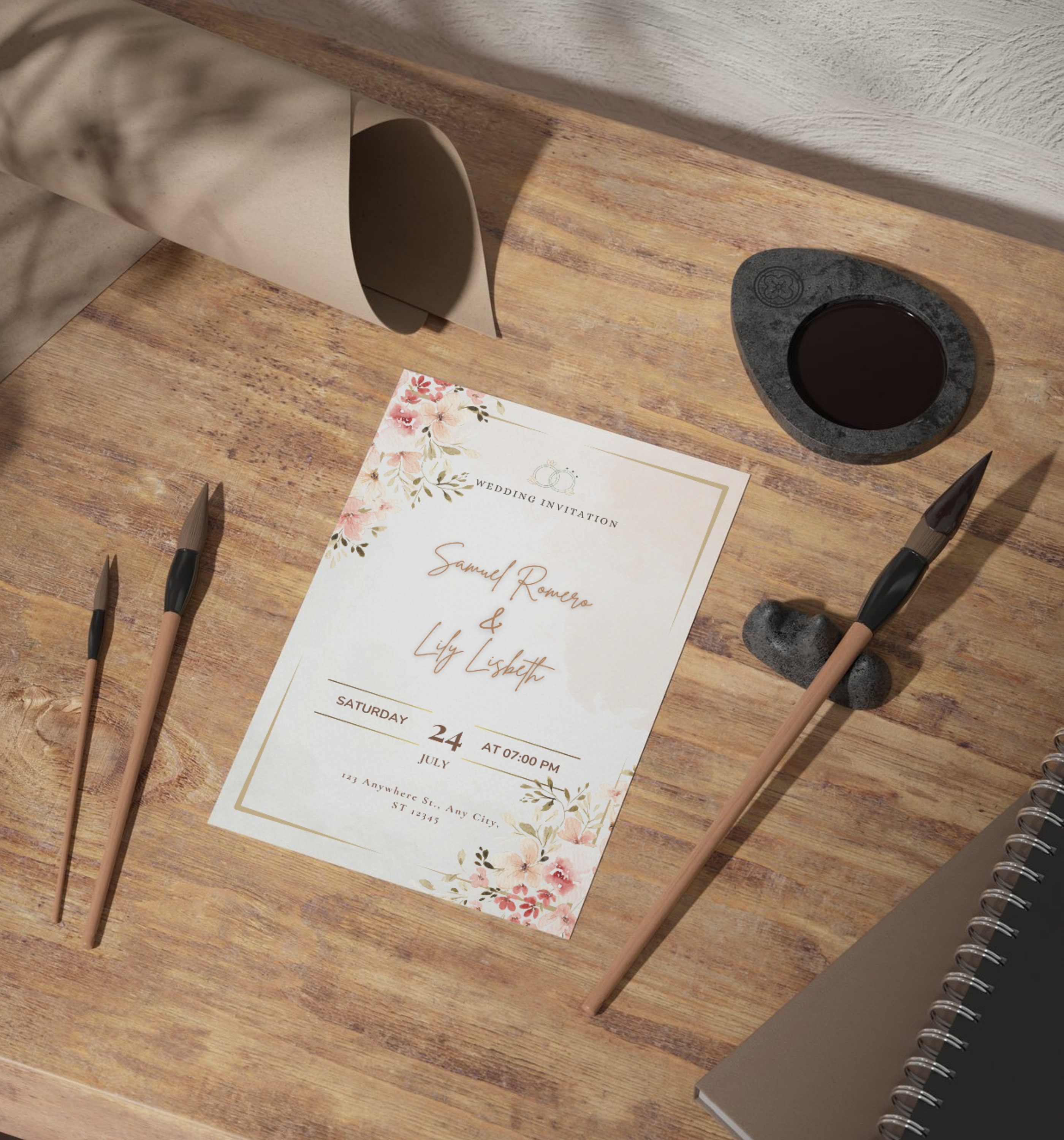 Wildflower Wedding Invitation Template: Editable Floral Design (digital ...