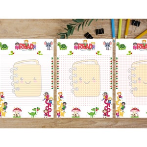 Printable Cartoon Character and Fun Page Writing Paper, Letter Writing ...