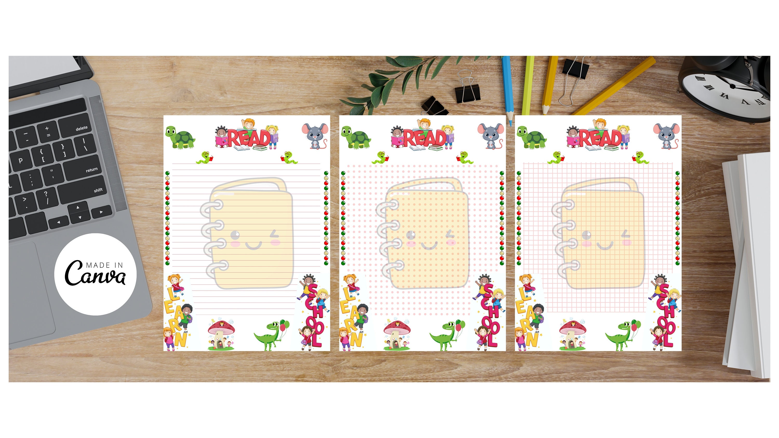 Printable Cartoon Character and Fun Page Writing Paper, Letter Writing ...