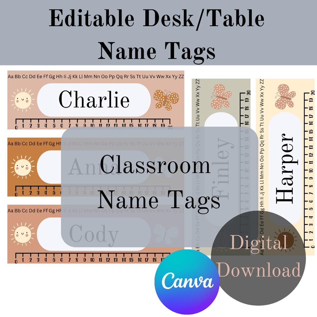 Classroom Name Tags Desk/table Name Tags Homeschooling Classroom Decor ...