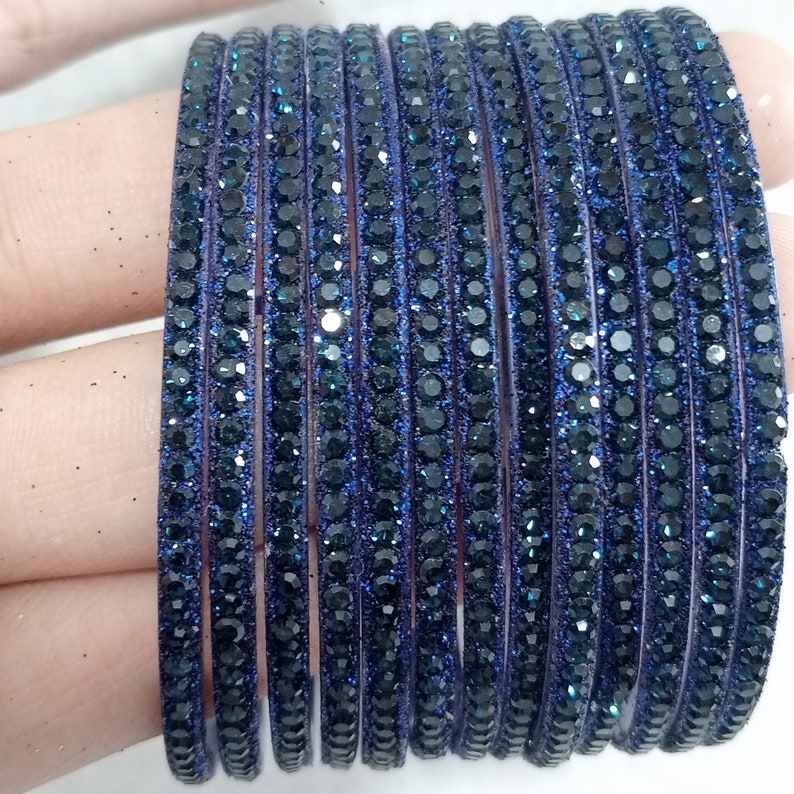 12 Glass Bangles Dark Blue Color Women Fashion Bangles Accessories ...