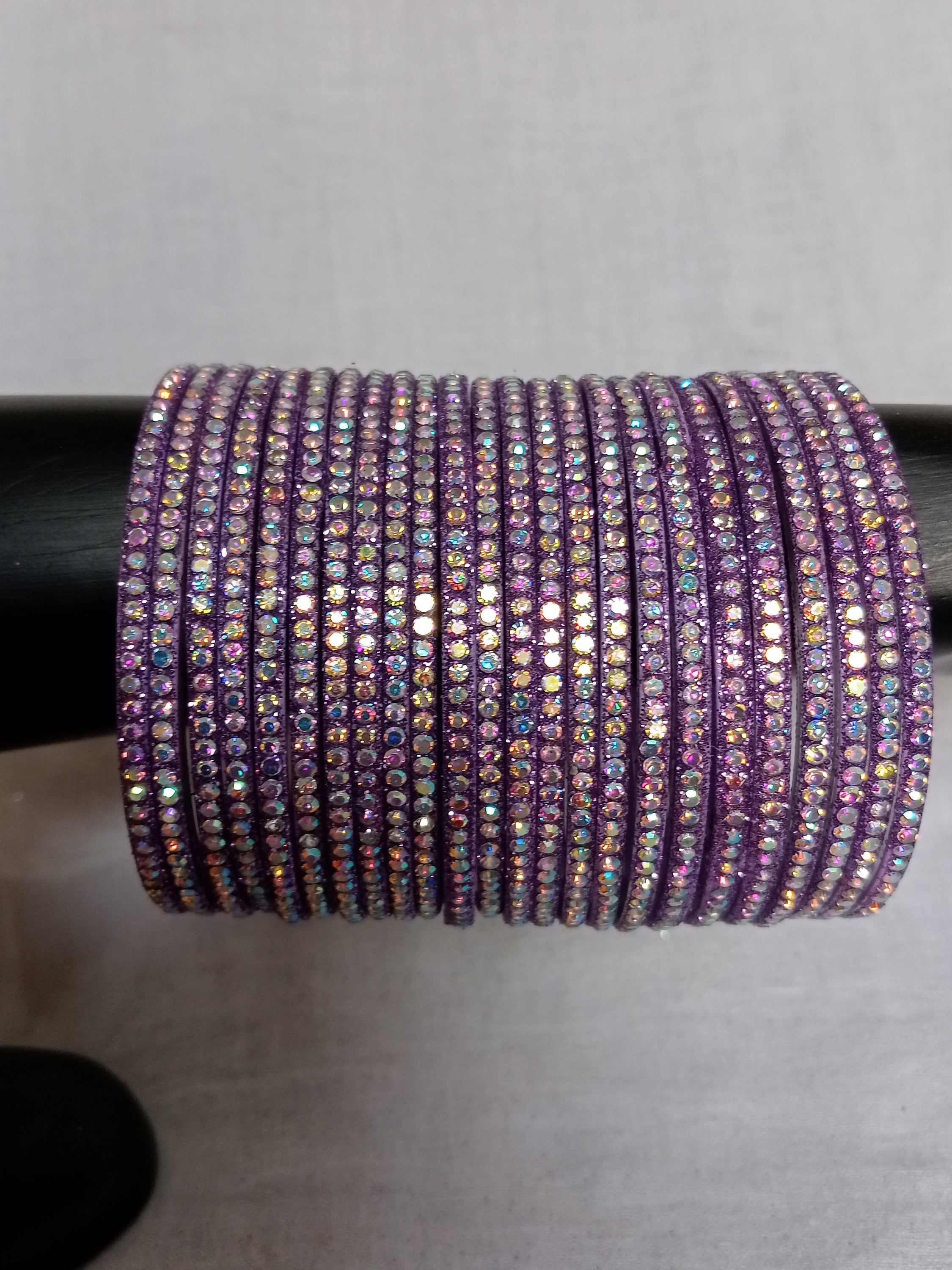 12 Glass Bangles Purple Color Women Fashion Bangles Accessories Glass ...