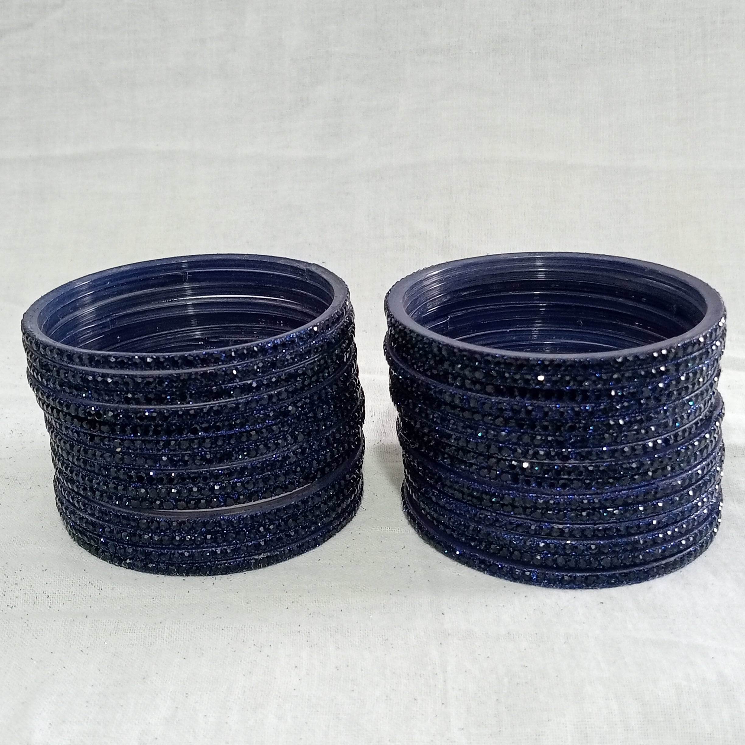 12 Glass Bangles Dark Blue Color Women Fashion Bangles Accessories ...