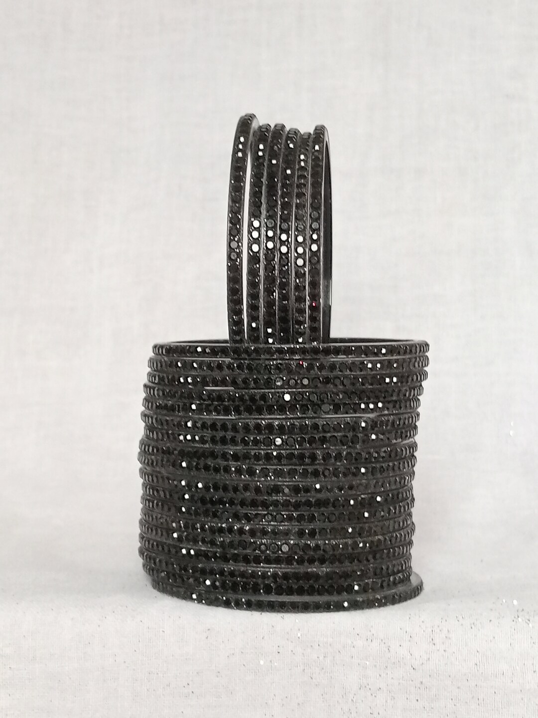 24 Glass Bangles Black Color Women Fashion Bangles Accessories Glass ...