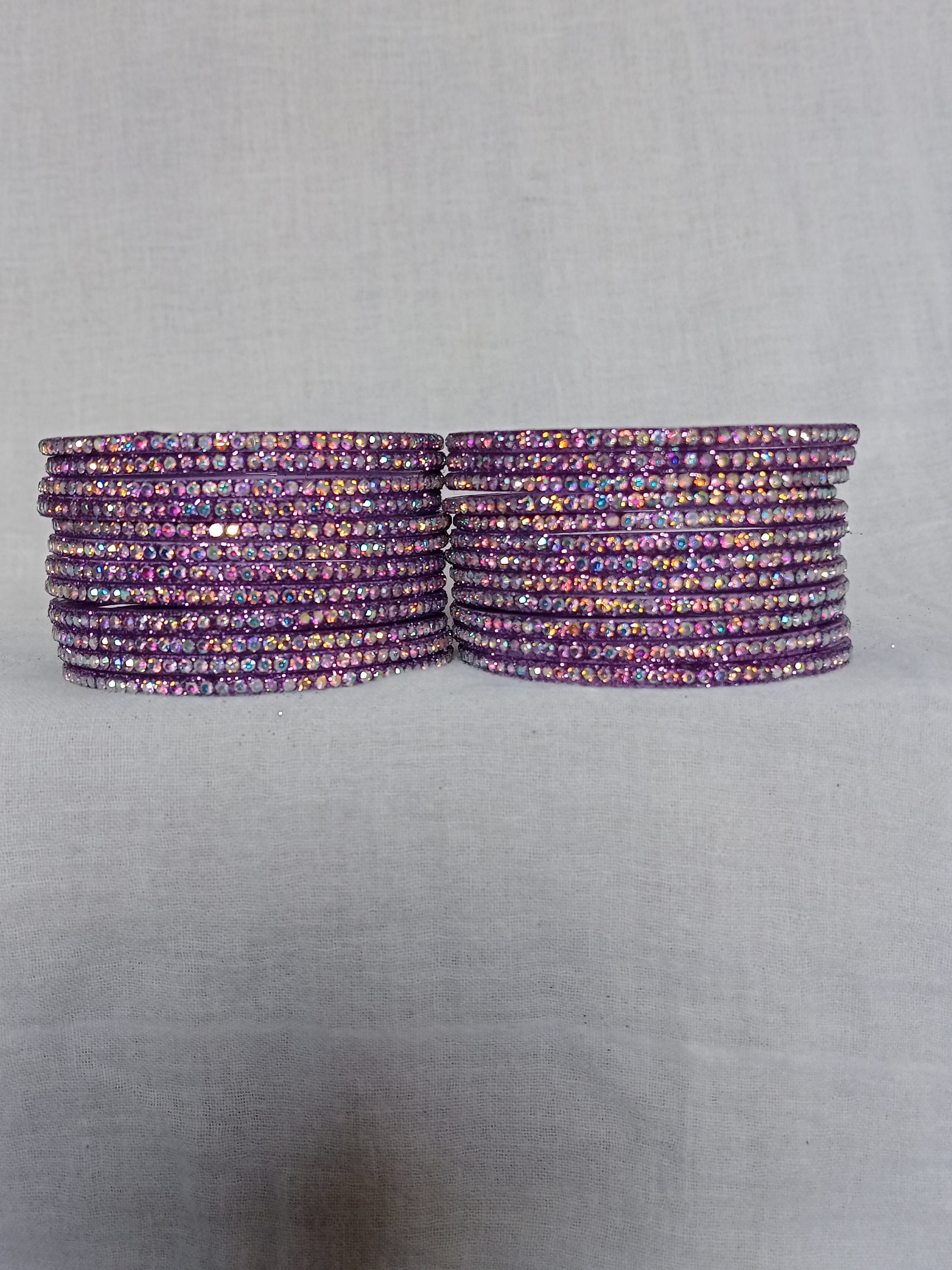 12 Glass Bangles Purple Color Women Fashion Bangles Accessories Glass ...